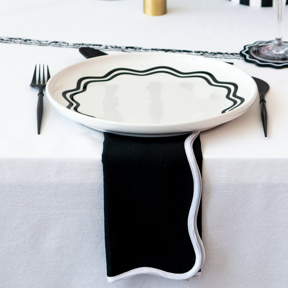 Bon Appétit Napkin Set (6) | Black White Napkin Set – ohitsperfect