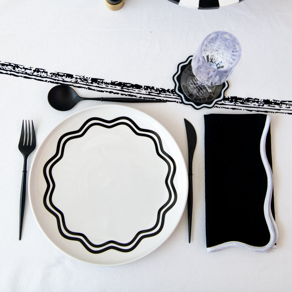 Bon Appétit Napkin Set (6) | Black White Napkin Set – ohitsperfect